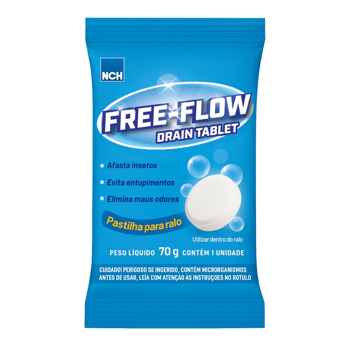 Pastilha Para Ralos Free Flow Drain Tablete Nch - 70g