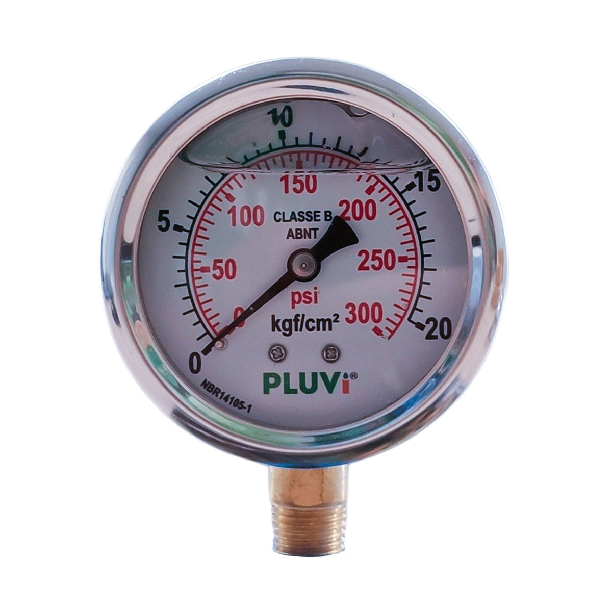 Manômetro 0 À 20 Bar Com Glicerina Inox 1/4" Npt - Pluvi
