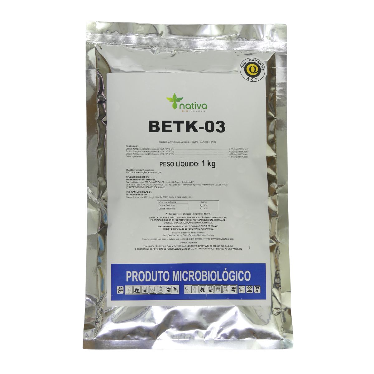 Inseticida Microbiológico Betk-03® Wp Bio Insumos Nativa - 1kg